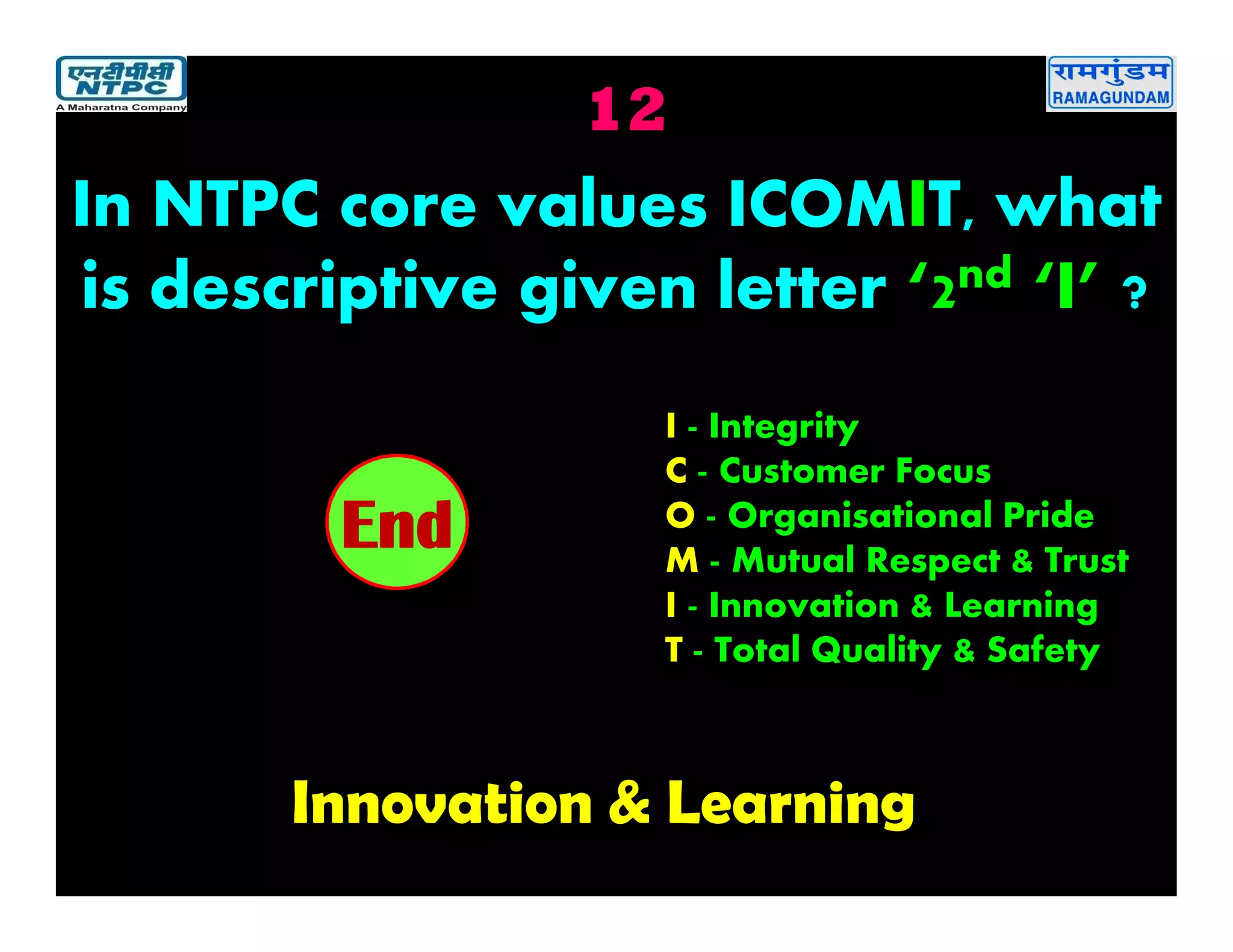 Quiz on NTPC limited | PDF