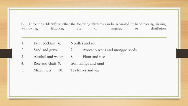 QUIZ ON SEPARATING TECHNIQUES FOR MIXTURES.pptx
