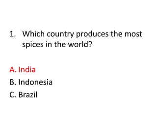 Quiz on spices and herbs | PPTX