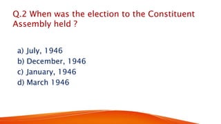 Quiz on the constitution of india | PPTX