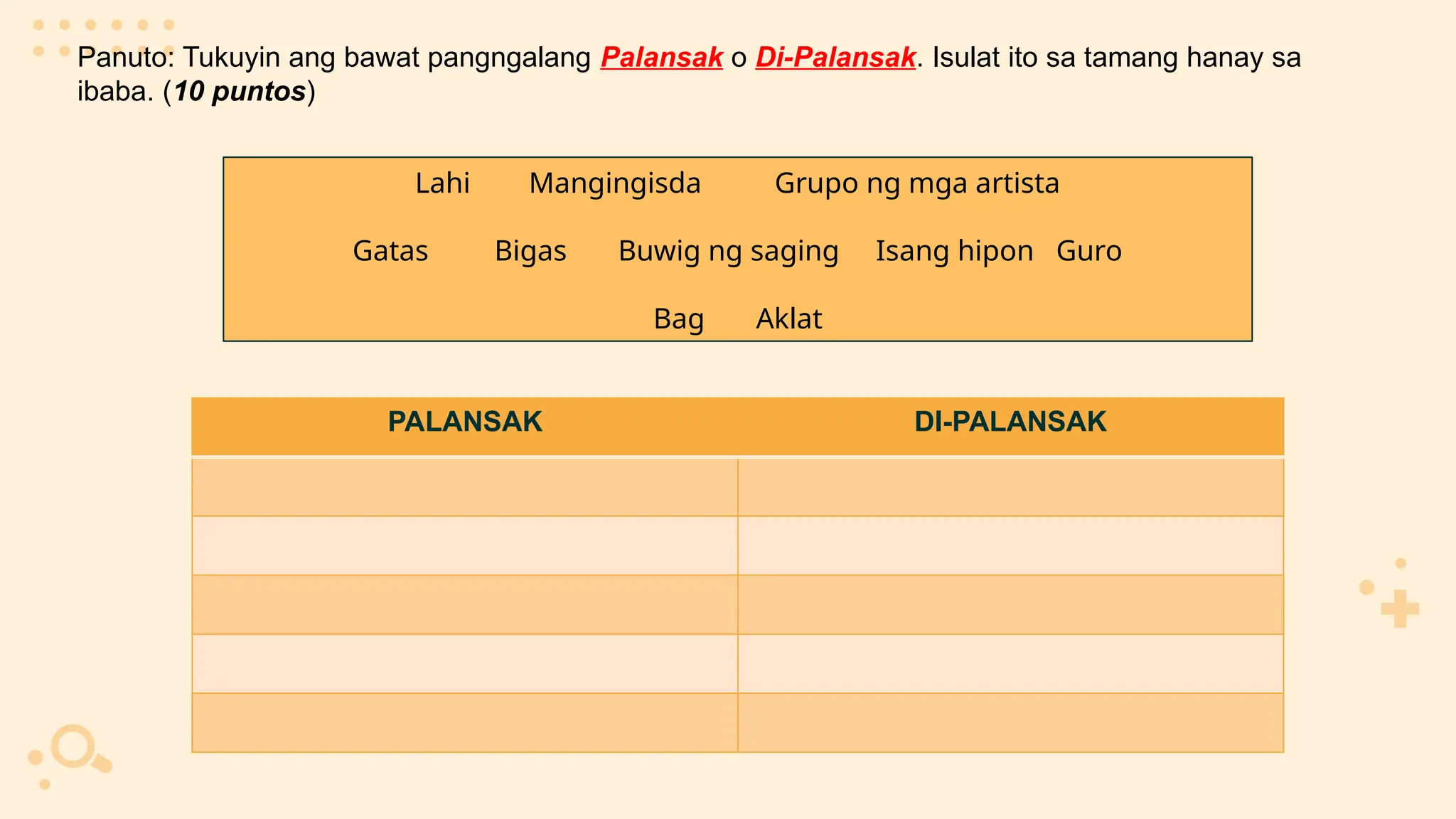 Quiz Palansak o Di-Palansak sa filipino.pptx