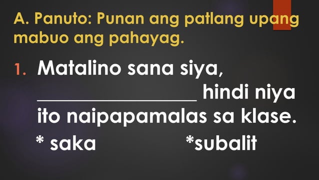 Pagsasanay sa Pangatnig at Transitional Devices | PDF
