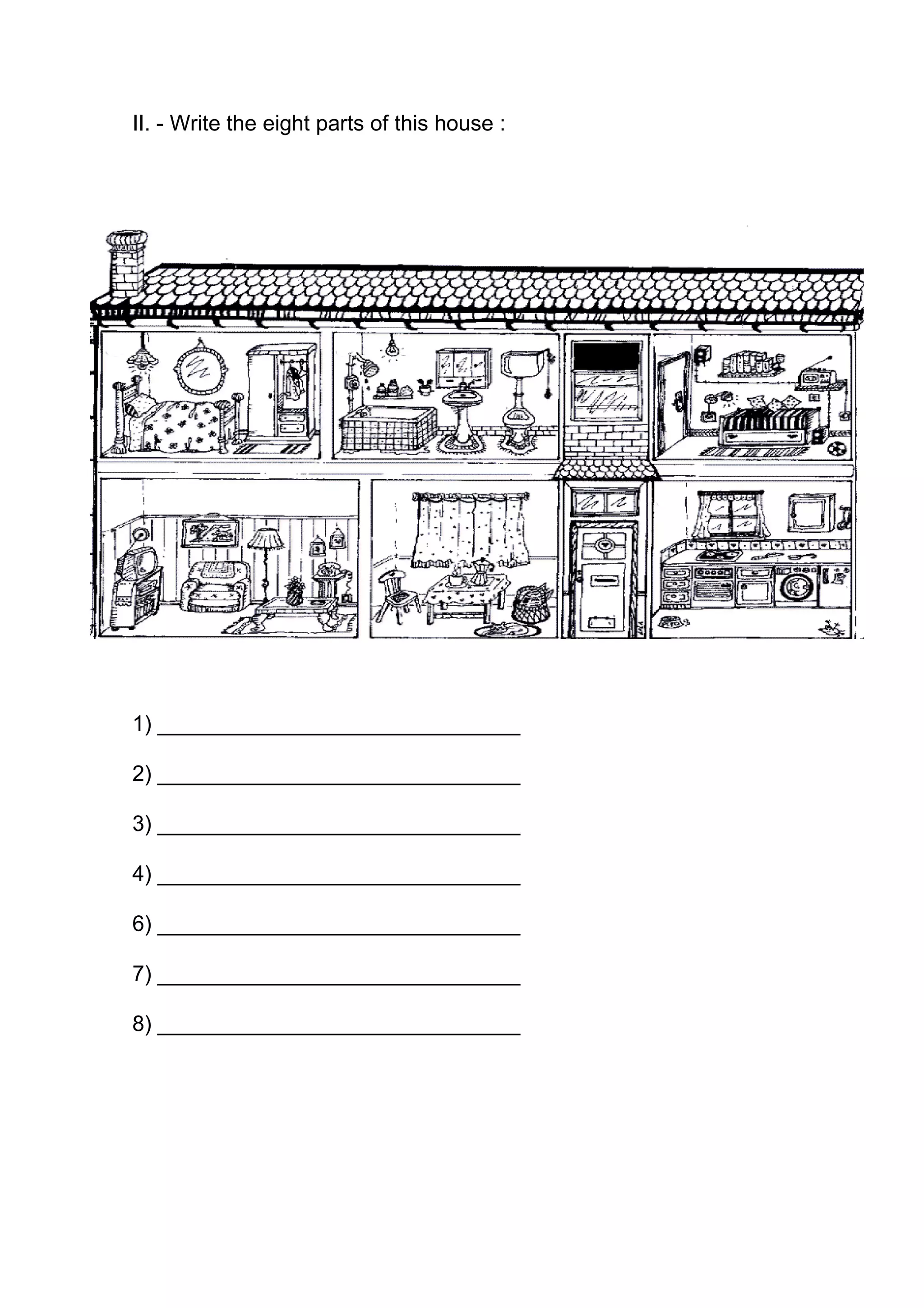 Quiz parts of the house i | DOC