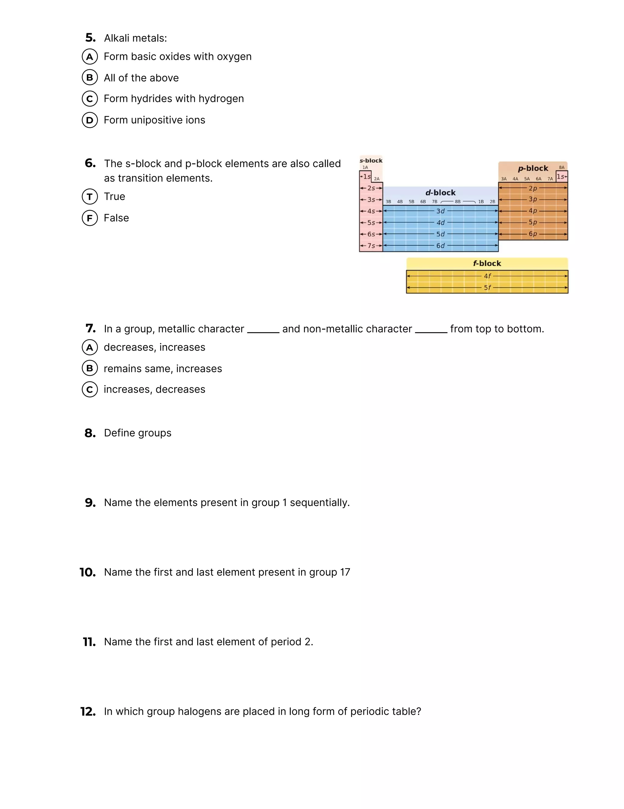 Chapter 5 - The periodic table (Class IX) | PDF | Chemistry | Science