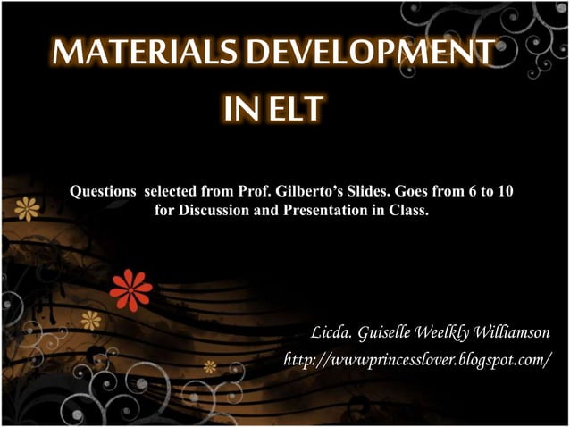 Presentation About Materials Development in ELT | PPTX | Education