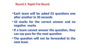 Quiz Rules for different quiz competition | PPTX
