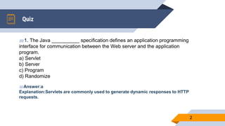 Quiz servlet | PPT | Free Download