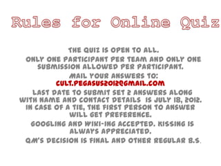 Quiz set 2 questions | PPT