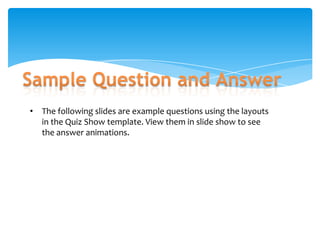 Quiz show | PPTX | Physics | Science