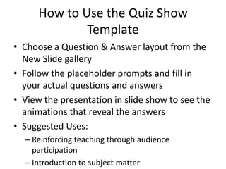 Quiz show | PPTX | Physics | Science