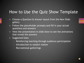 Quiz show for students | PPTX
