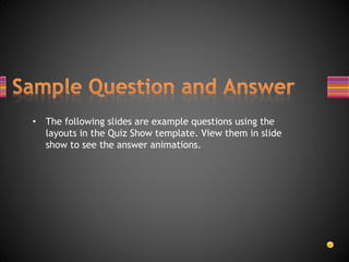 Quiz show | PPTX