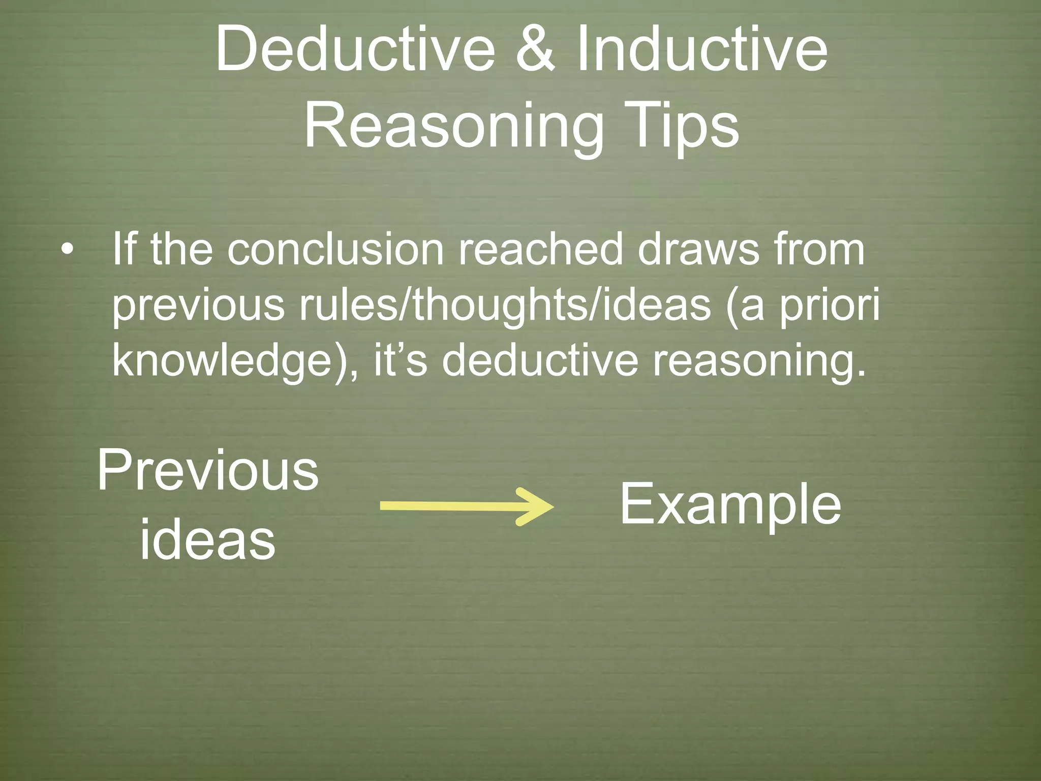 Quiz show inductive & deductive reasoning | PPTX