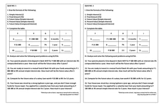 Quiz (simple interest and compound interest) | DOCX