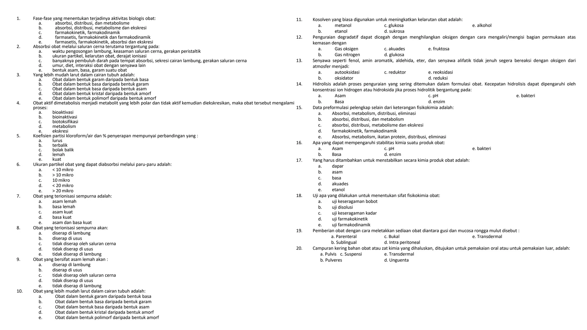 Quiz sintesis obat dan biofarmasetika untuk kuliah | PPTX