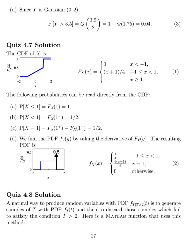 Probability and stochastic processes 3rd edition Quiz Solutions | PDF