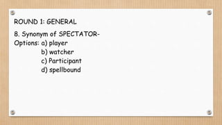 English Literature Quiz for STD V from lessons in the textbook | PPTX