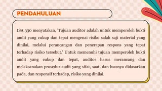 SUMMARY CH-9 AUDITOR'S RESPONSE TO ASSESSED RISK ( ISA 330, ISA 300) | PPTX