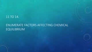 QUIZ CHEMICAL EQUILIBRIUM | PPTX | Chemistry | Science