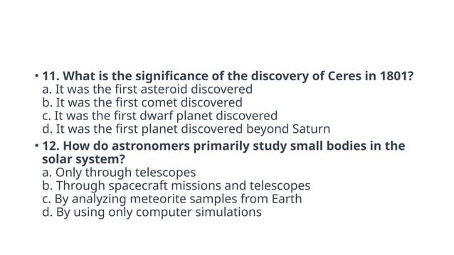 QUIZzzzzzzzzzzzzzzz TIME ! Asteroid.pptx | Geology | Science