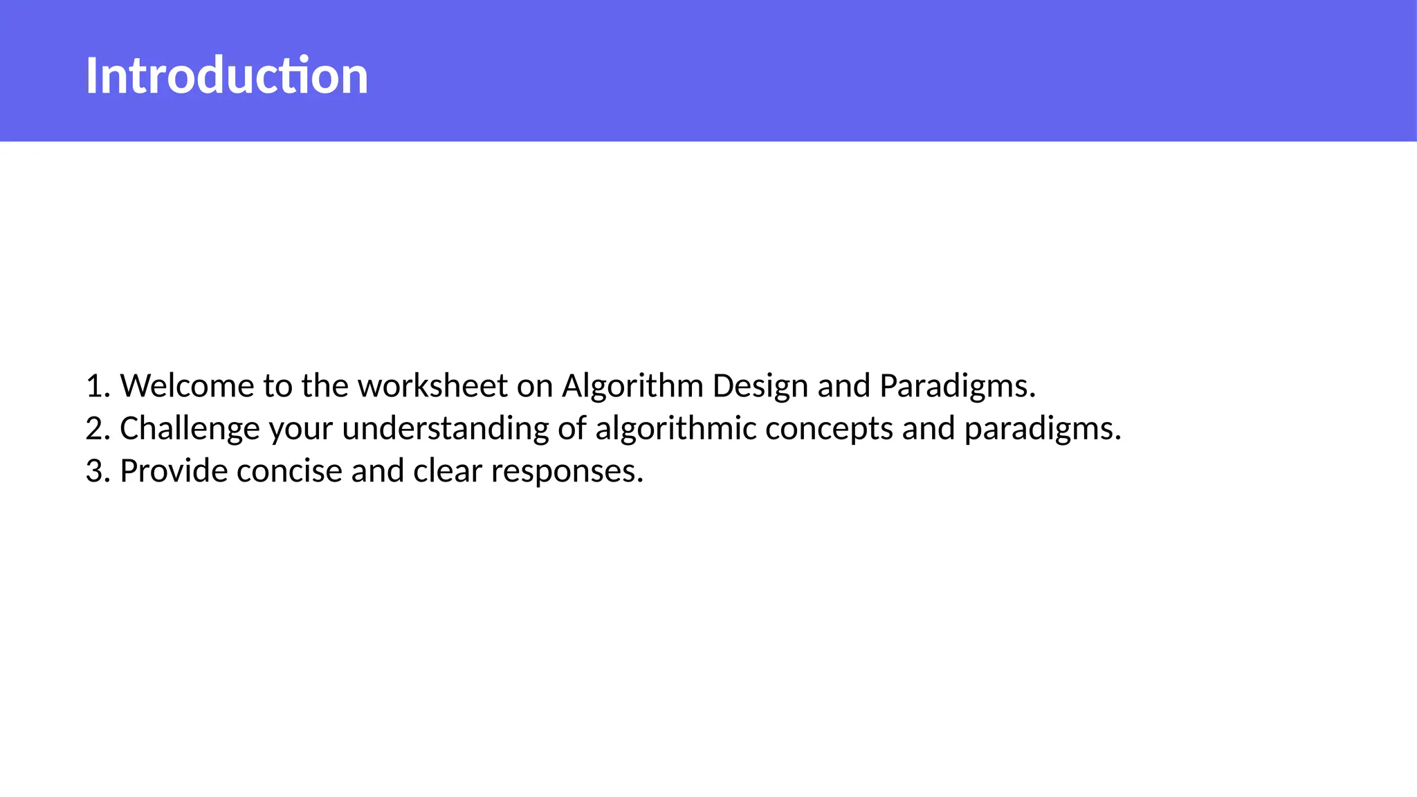 Quiz Worksheet Generator-Advanced Algorithm Design and Paradigms_ A Comprehensive Worksheet for ...