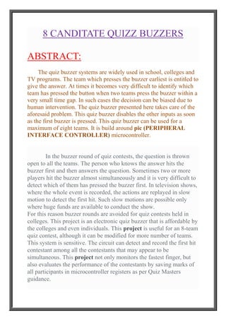 Quizz buzzer by DIVYA S | DOCX