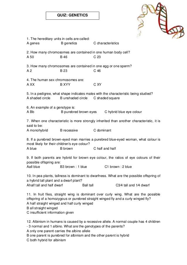 Quizz genetics