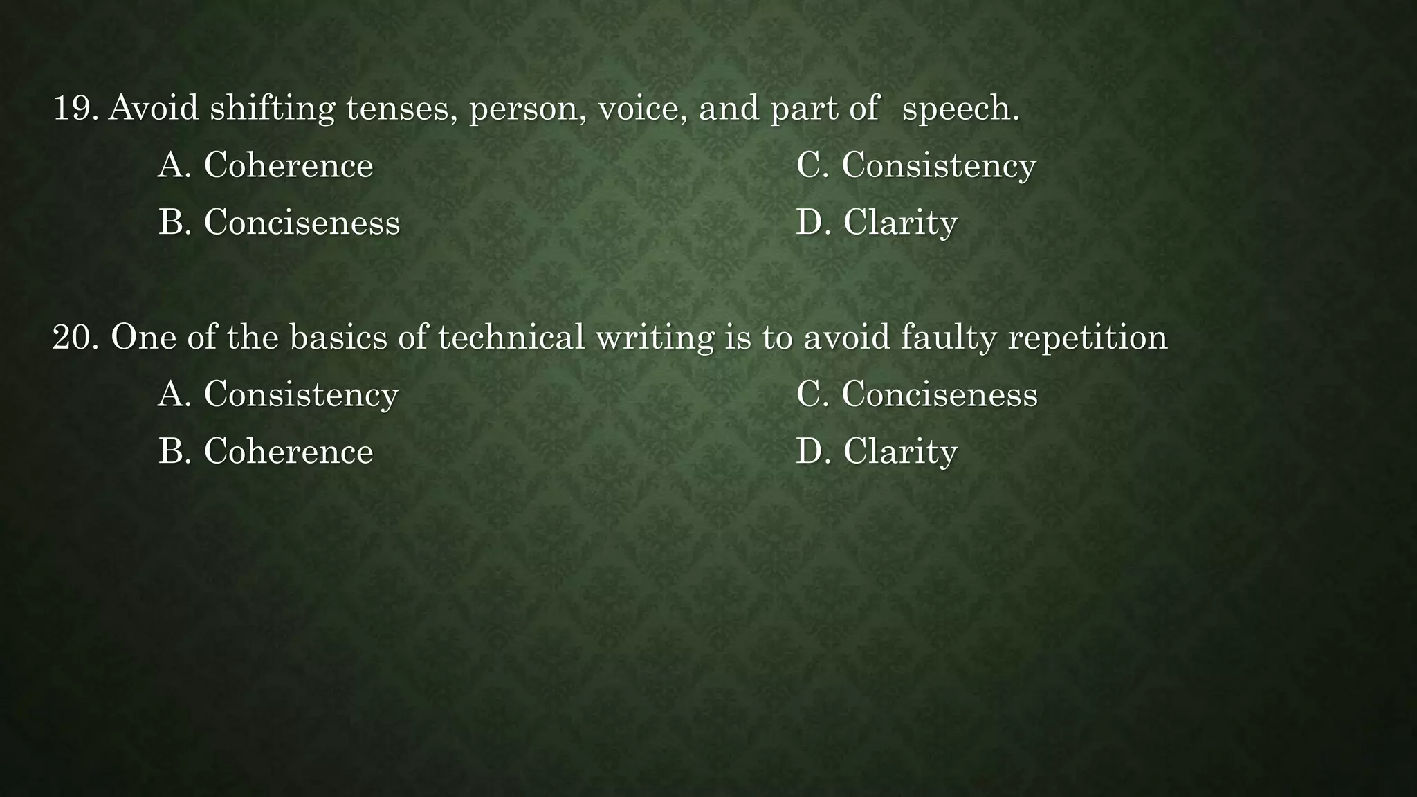 Quizz in eapp technical writing 2 | PPTX