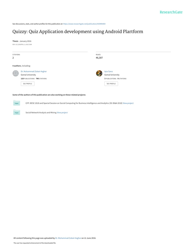 online quiz application project presentation | PDF | Computer Software and Applications | Computing