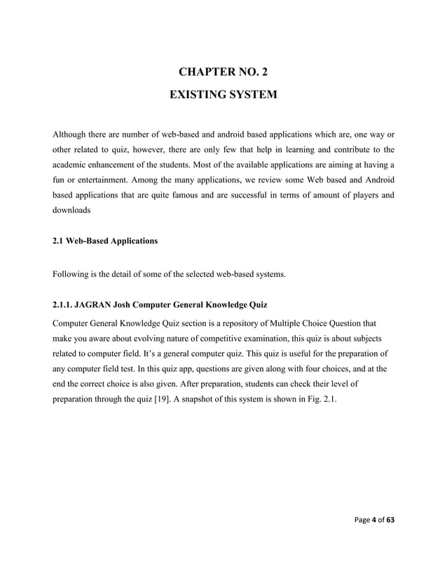 Online Quiz Application Project Presentation Pdf Computer Software And Applications Computing