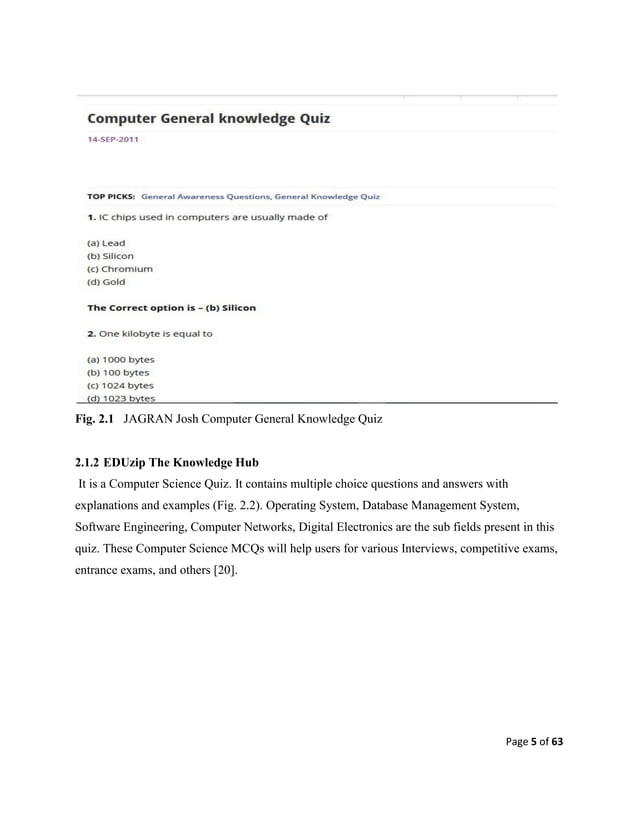 Online Quiz Application Project Presentation Pdf Computer Software And Applications Computing