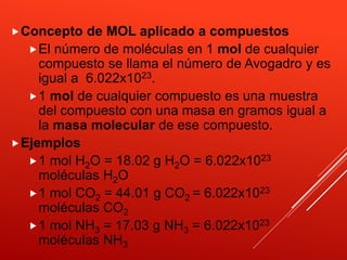 Nomenclatura química inorgánica y concepto de mol | PPTX