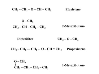 Química orgánica ejemplos de alcoholes y éteres | PPTX
