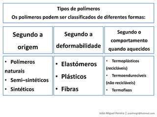Química 12º - "Polimeros e reciclagem dos plásticos" | PPTX