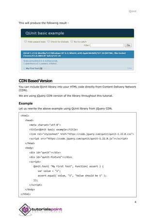 Qunit tutorial | PDF