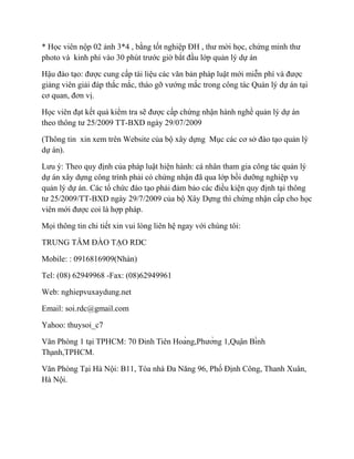 HỌC TƯ VẤN GIÁM SÁT THI CÔNG XÂY DỰNG CẤP TỐC VỚI 1,3TR TẠI TPHCM | PDF