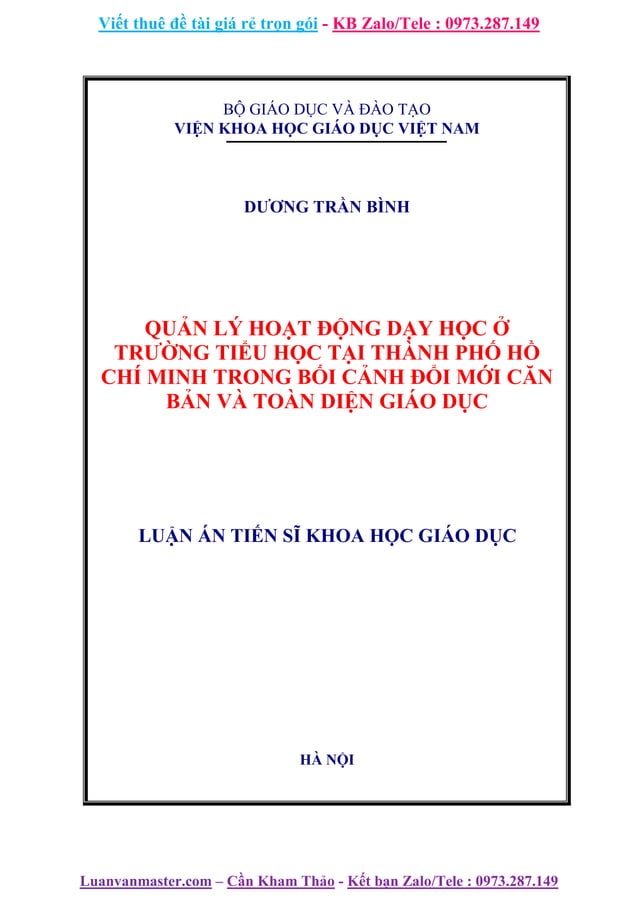 Quản lý hoạt động dạy học ở trường tiểu học trong bối cảnh đổi mới căn bản và toàn diện giáo dục.doc