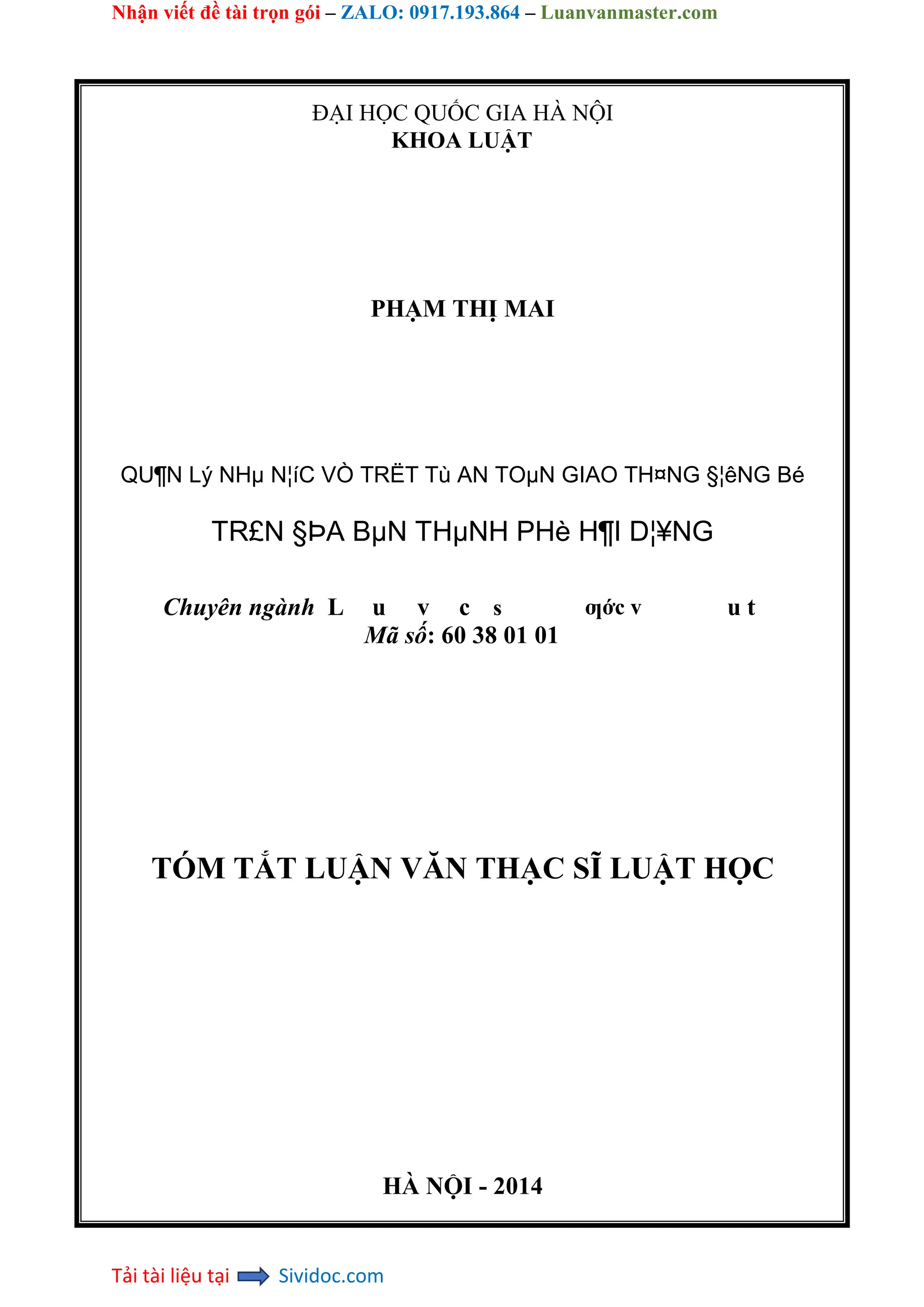 Quản lý nhà nước về trật tự an toàn giao thông đường bộ trên địa bàn Thành phố Hải Dương.doc