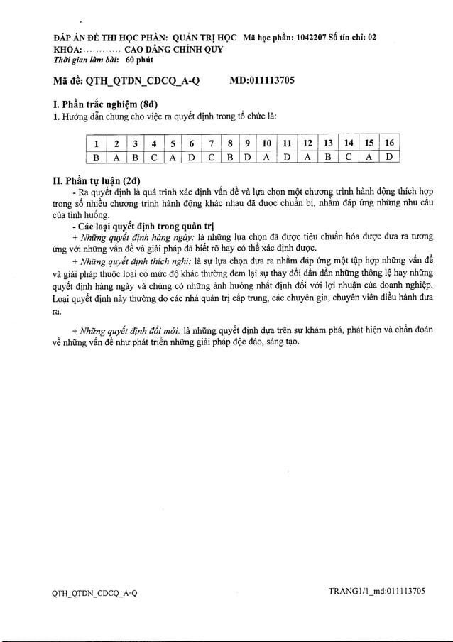 Quản trị học cđ | PDF