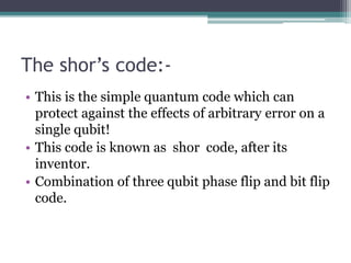 Quntum error | PPTX | Physics | Science