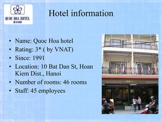 Quoc hoa hotel presentation | PPT