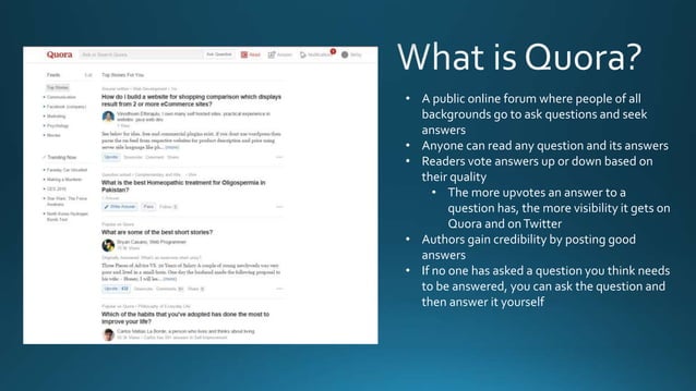 Quora | PPTX | Social Networking | Internet