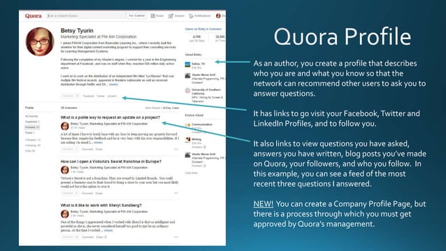 Quora | PPTX | Social Networking | Internet