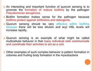 Quorum sensing and its significance | PPTX