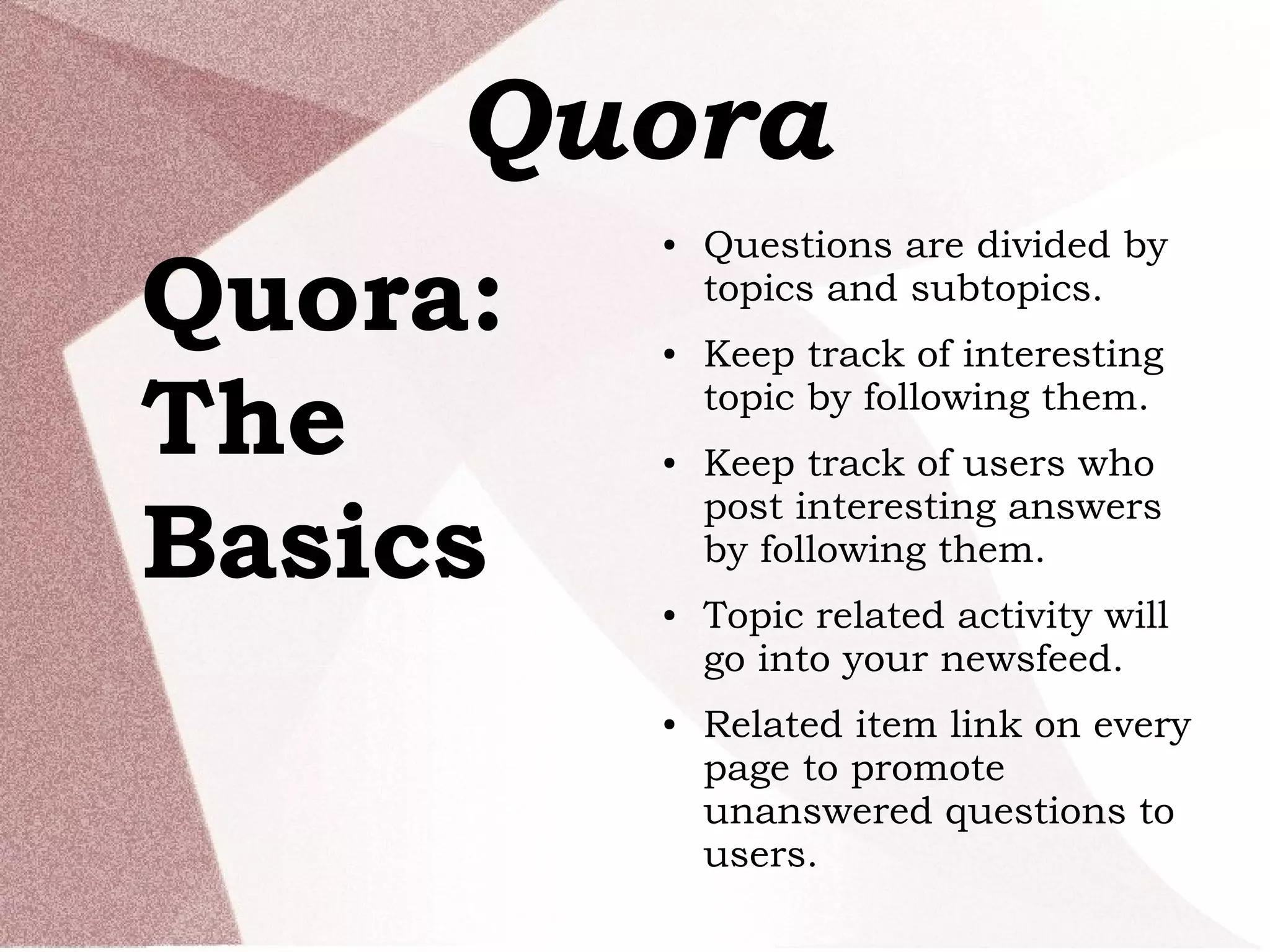 Quora in Brief | ODP