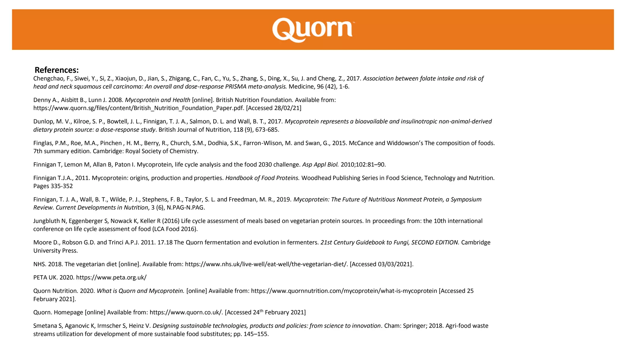 Quorn power point - food chain study | PPTX