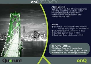 Disaster Recovery by Quorum | PPT