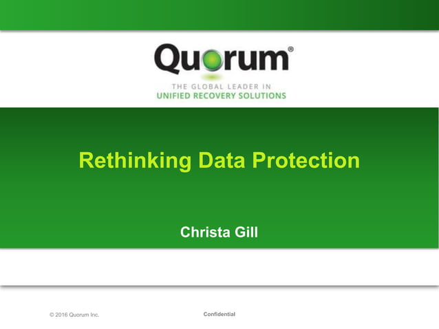 Disaster Recovery Plan - Quorum | PPT