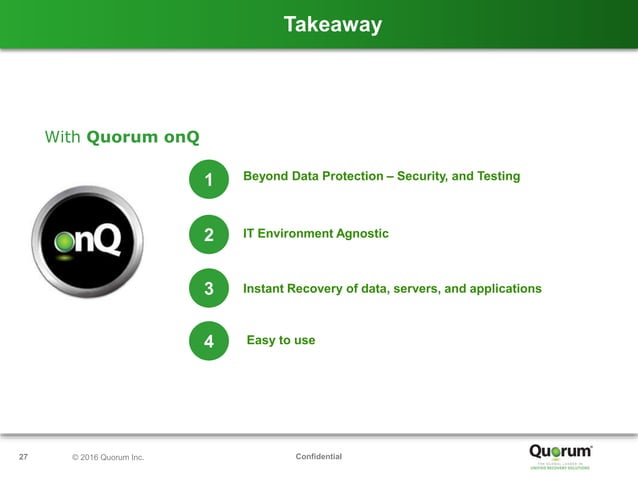 Disaster Recovery Plan - Quorum | PPT