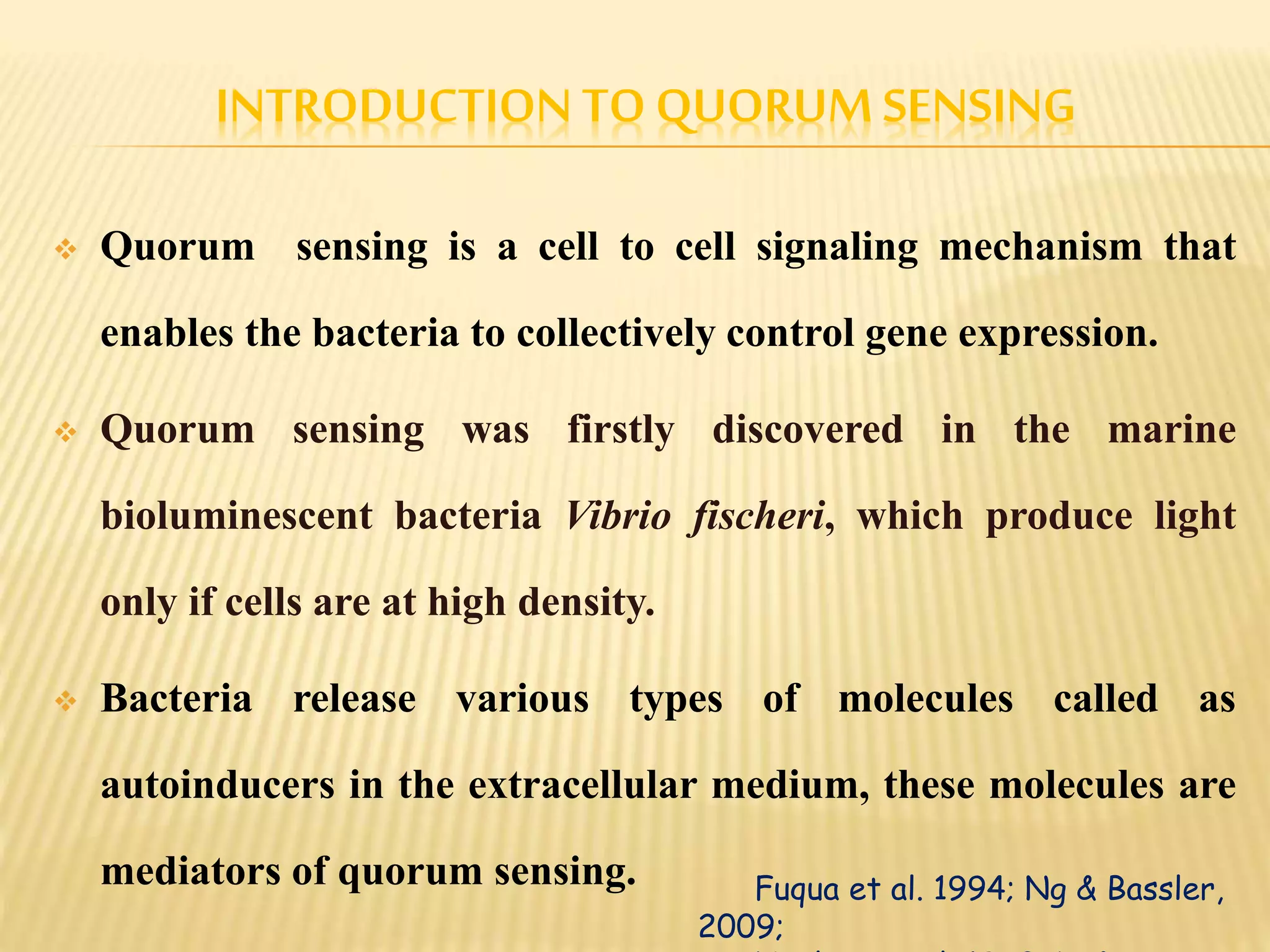 Quorum sensing | PPTX | Biological Sciences | Science